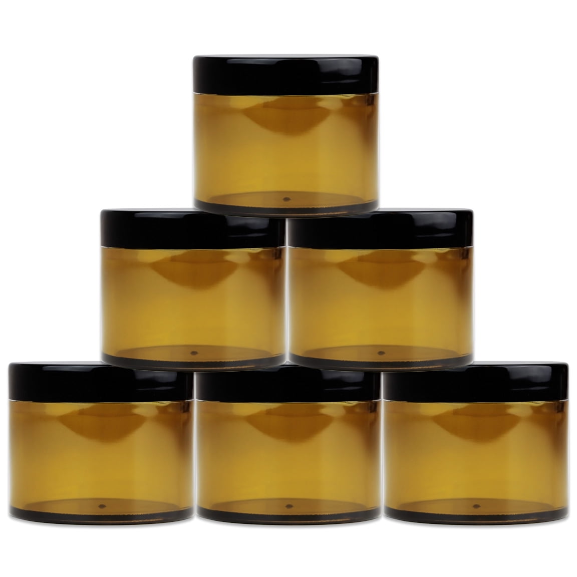 2oz/60g/60ml High Quality Acrylic Leak Proof Amber Container Jars with ...