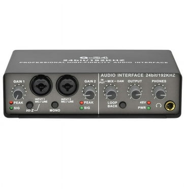Professional USB Audio Interface with MIC/LINE, Guitar, AUX Stereo and ...
