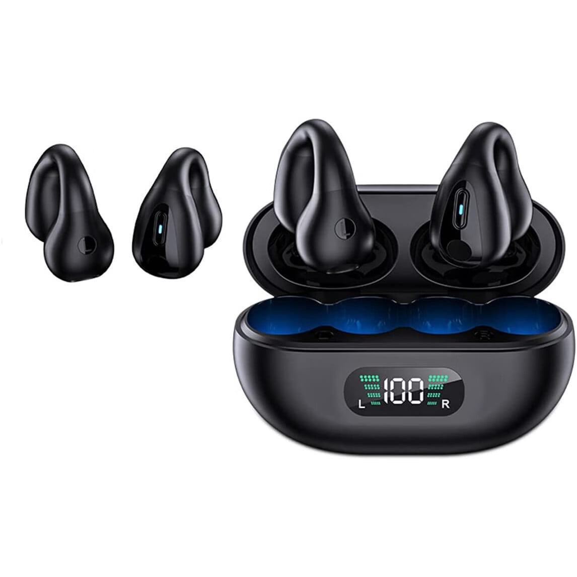 Wireless Ear Clip Bone Conduction Headphones, 2023 Upgrade Open Ear ...