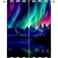 Aurora Blackout Curtains, Northern Lights Mountain Nature Landscape ...
