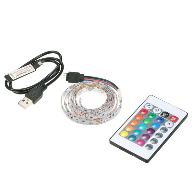 Mistaha DC5V 6W 1M 60 LEDs RGB Strip Light with Remote Control USB ...