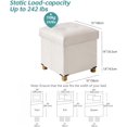 15" Small Ottoman with Storage Cube, Square Storage Ottoman Foot Stool ...