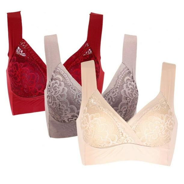 Xmarks Lace Bras for Women Plus Size Wireless - Ultra-Soft Lift ...