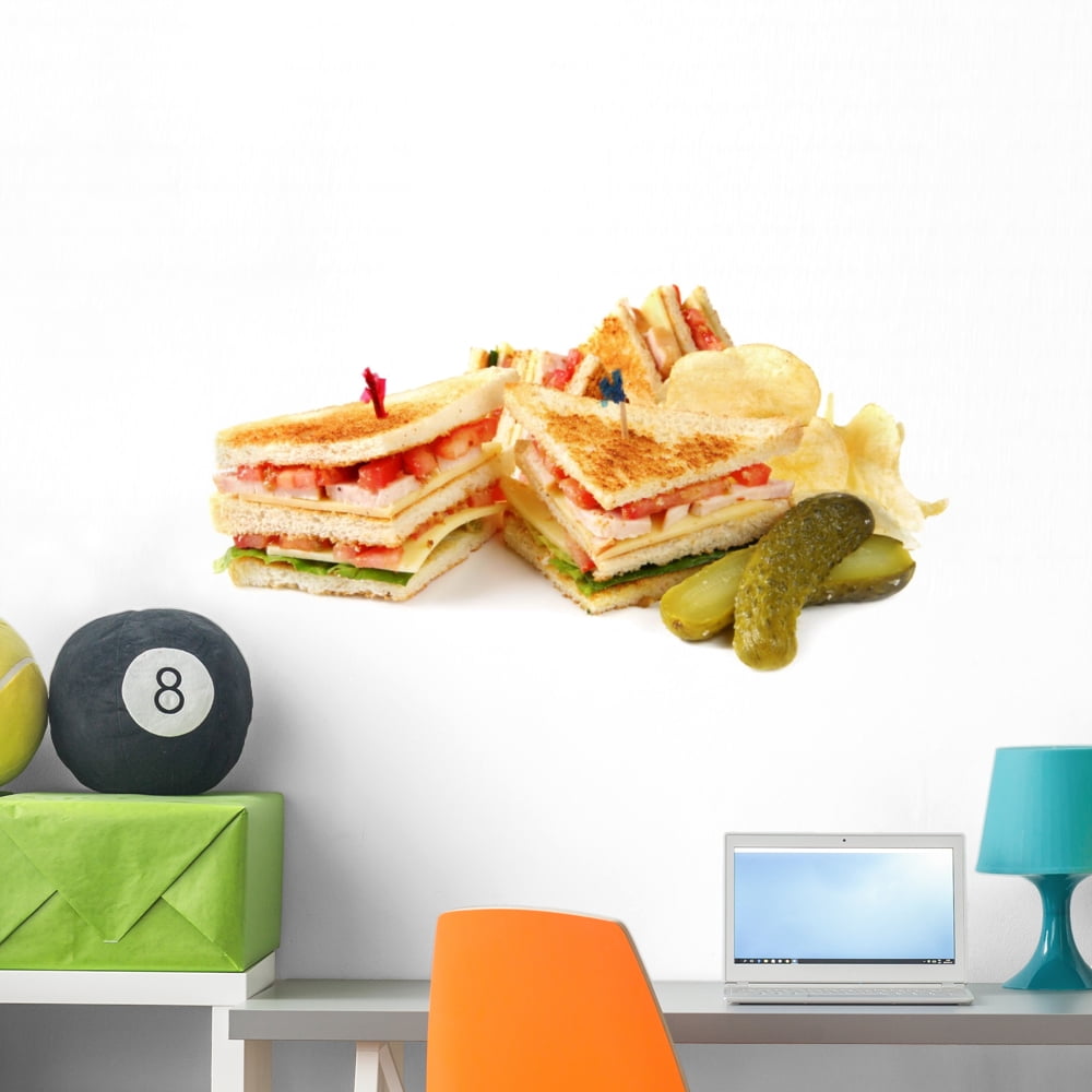 Club Sandwiches with Potato Wall Decal Sticker, Wallmonkeys Peel ...