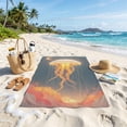 Beach towel boho A jellyfish floating in the sky with a crescent in the ...