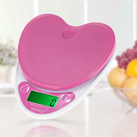 WH-B18L 5kg 1g Lovely Heart Shaped Digital Kitchen Scales LCD Food ...