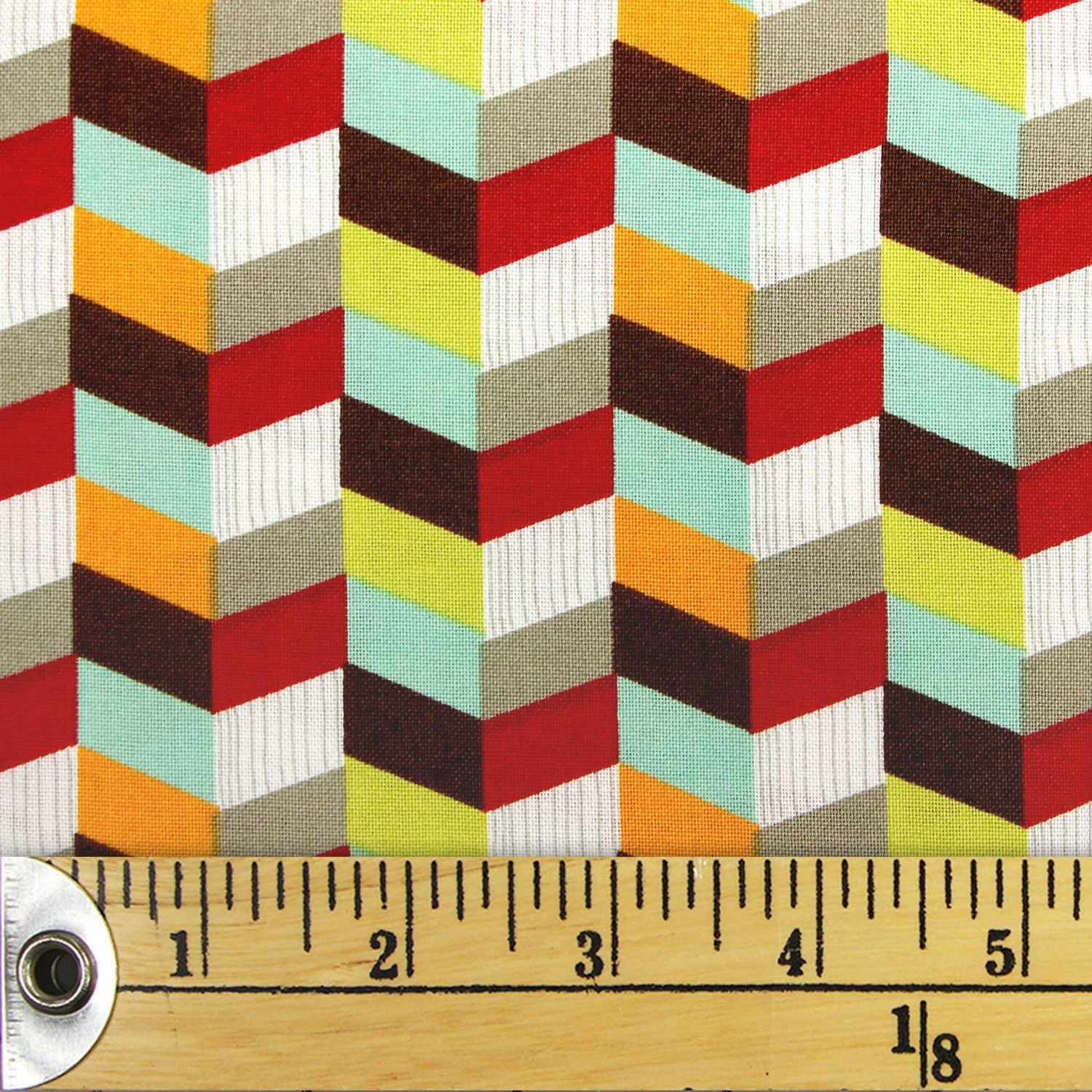 Click here for Fabric Creations Colourful Checkered Chevrons Fat... prices
