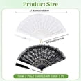 2Pcs 2 Colors Plastic & Cloth Folding Fans for Party Wedding Dancing ...