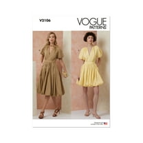 Vogue Sewing Pattern 2106 - Misses' Dress in Two Lengths, Size: H5 (6-8 ...