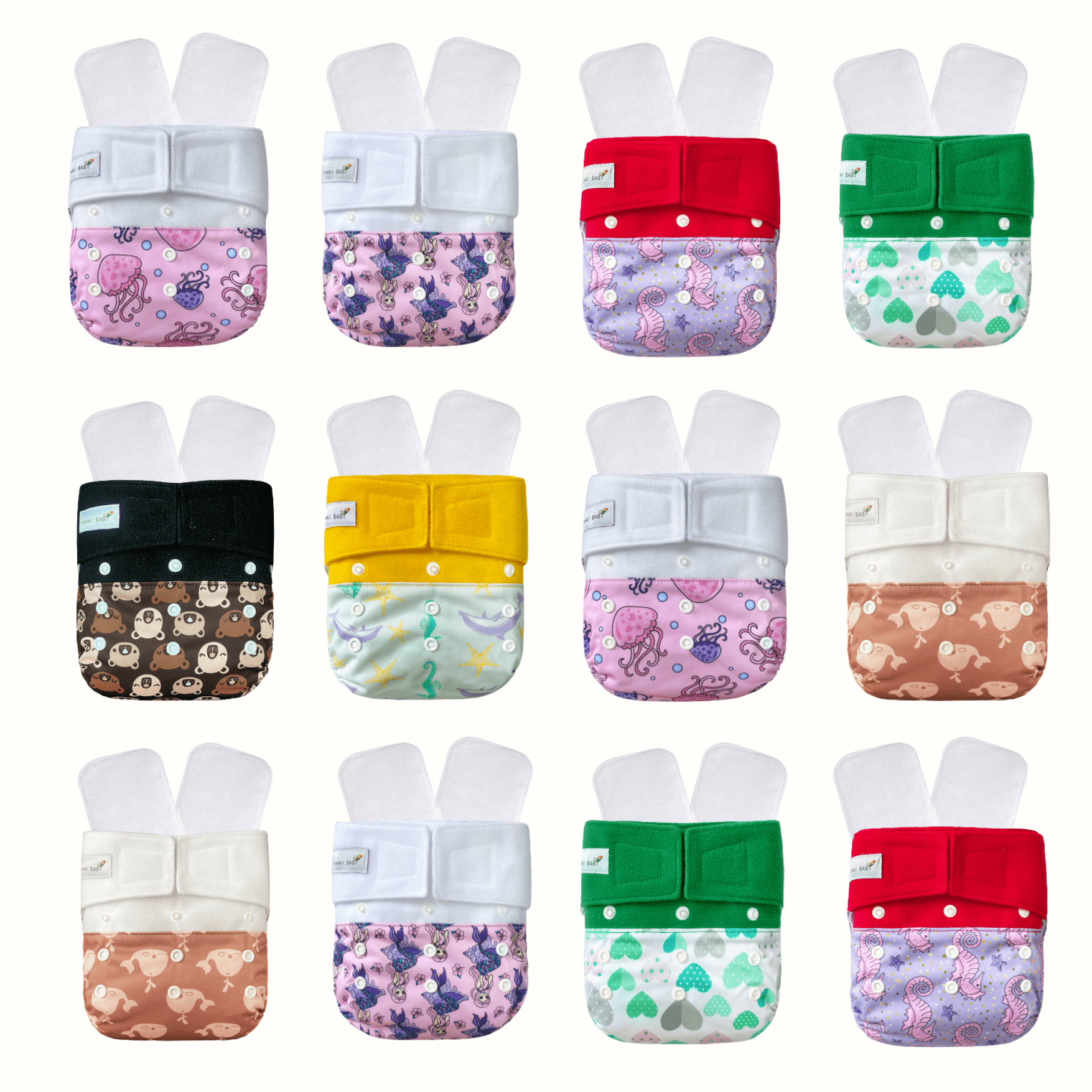 Click here for Kawaii Baby One Size Cloth Diaper  12 Hd3 Nappies... prices