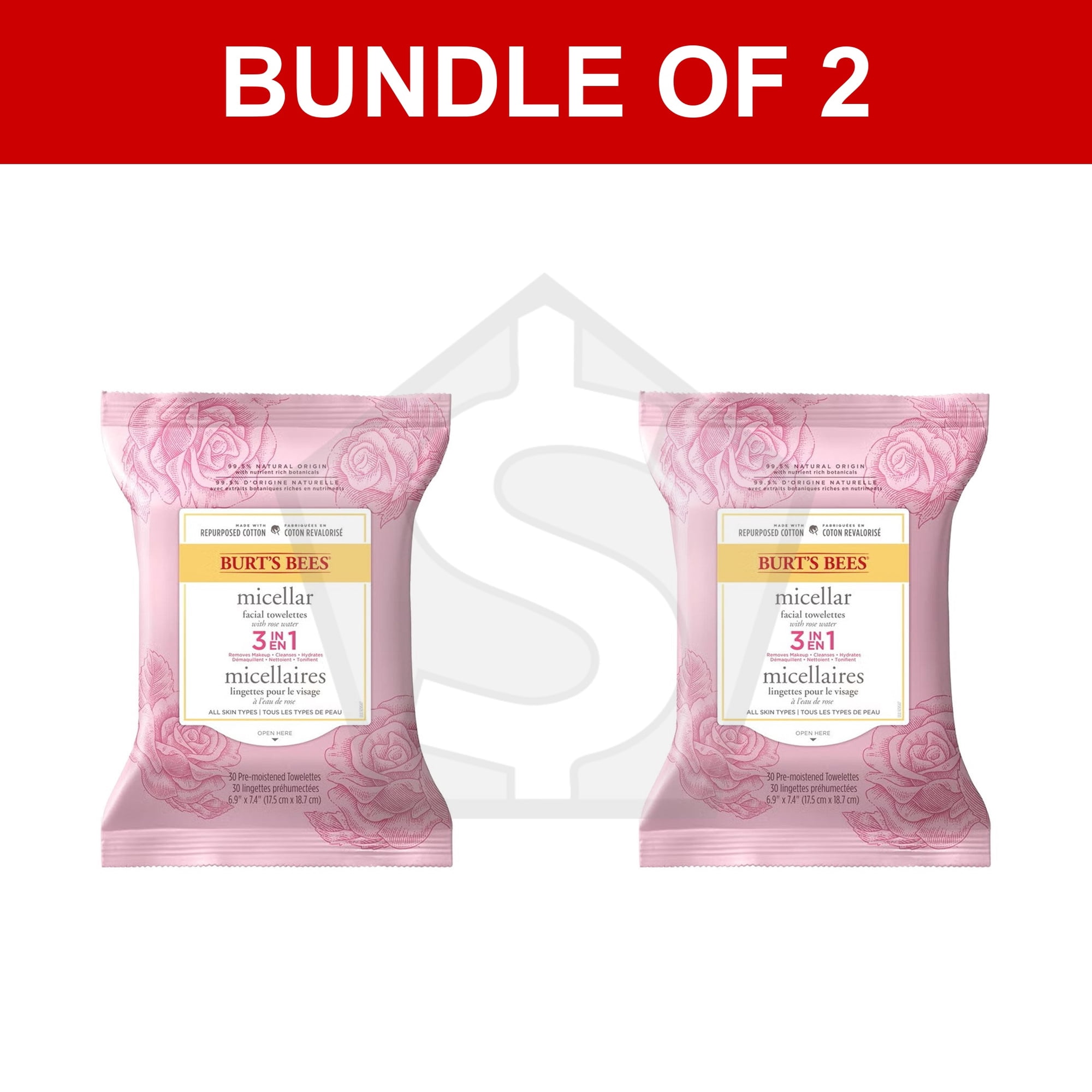 Click here for Bundle Of 2 - Burts Bees Micellar Facial Towelette... prices