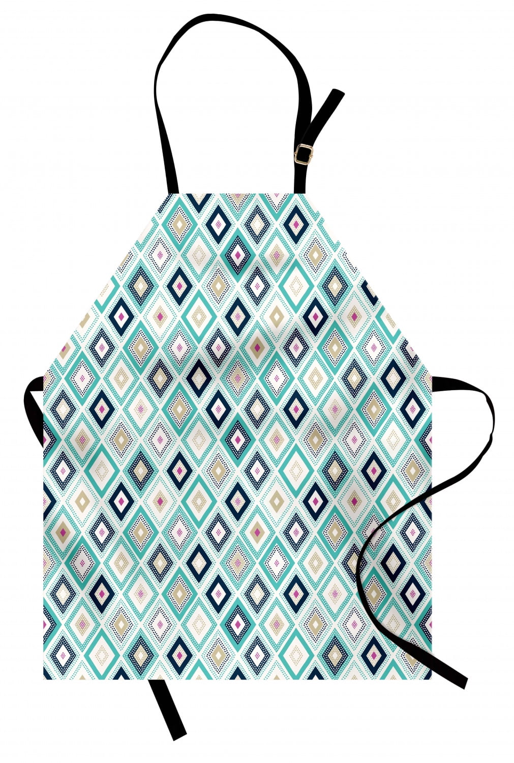 Turquoise Apron Dots Doodle Rhombus Diamond Shapes Colorful Geometrical ...