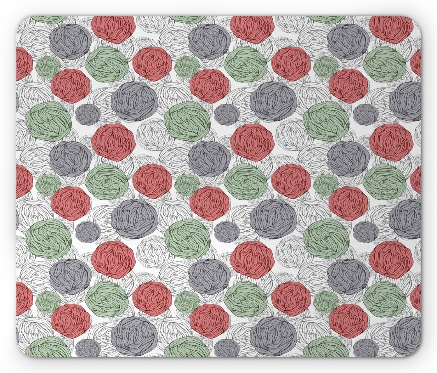 Retro Mouse Pad, Knitting Balls Crochet Hand Made Theme Domestic Hobby ...