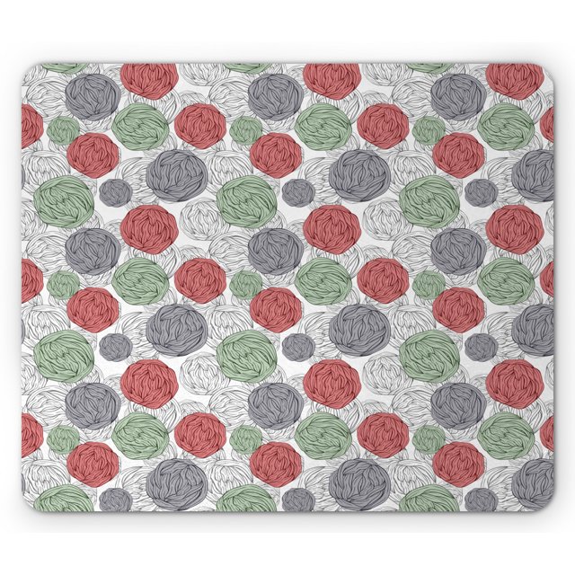 Retro Mouse Pad, Knitting Balls Crochet Hand Made Theme Domestic Hobby ...