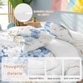Blue Flower California King Duvet Cover Set, Retro Country Watercolor ...