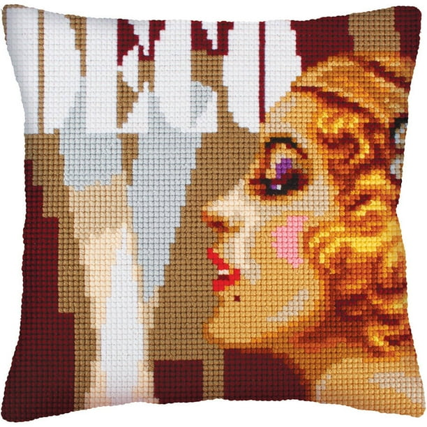 Collection D'Art Stamped Needlepoint Cushion Kit, 40cm x 40cm, Art Deco ...