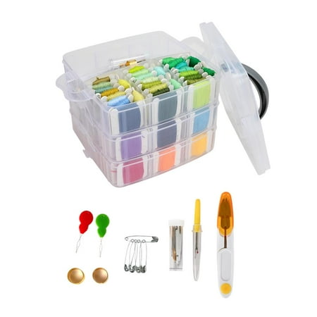 Embroidery Kits with Organizer Box,150 Colors Stitch Embroidery Thread ...