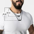 SERASAR Men's Leather Necklace "Solid" with Stainless steel Pendant and ...