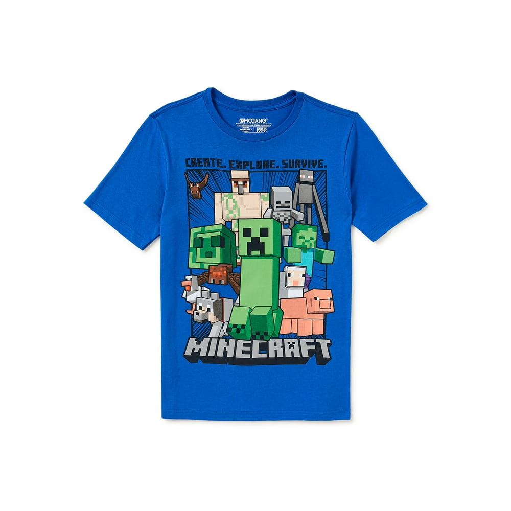 Minecraft - License Boys’ Minecraft Rather Be Short Sleeve T-Shirt ...