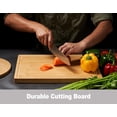 Bamboo Wood Cutting Board 1" Thick Extra Large Butcher Block with Juice ...