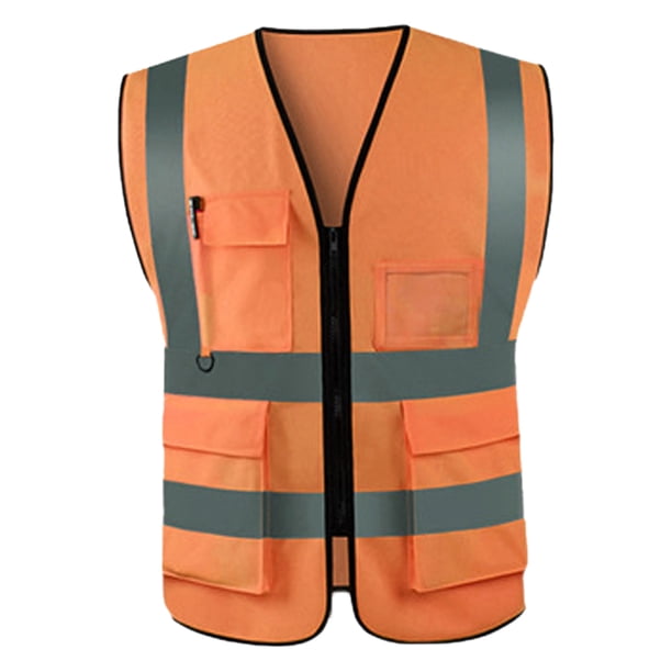 High vis Reflective Safety Vest,, Hi Vis Bright Neon Color with 4 ...