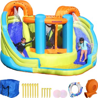 Bounceland Kids Backyard Air Inflatable Ducky Splash Water Slide with ...