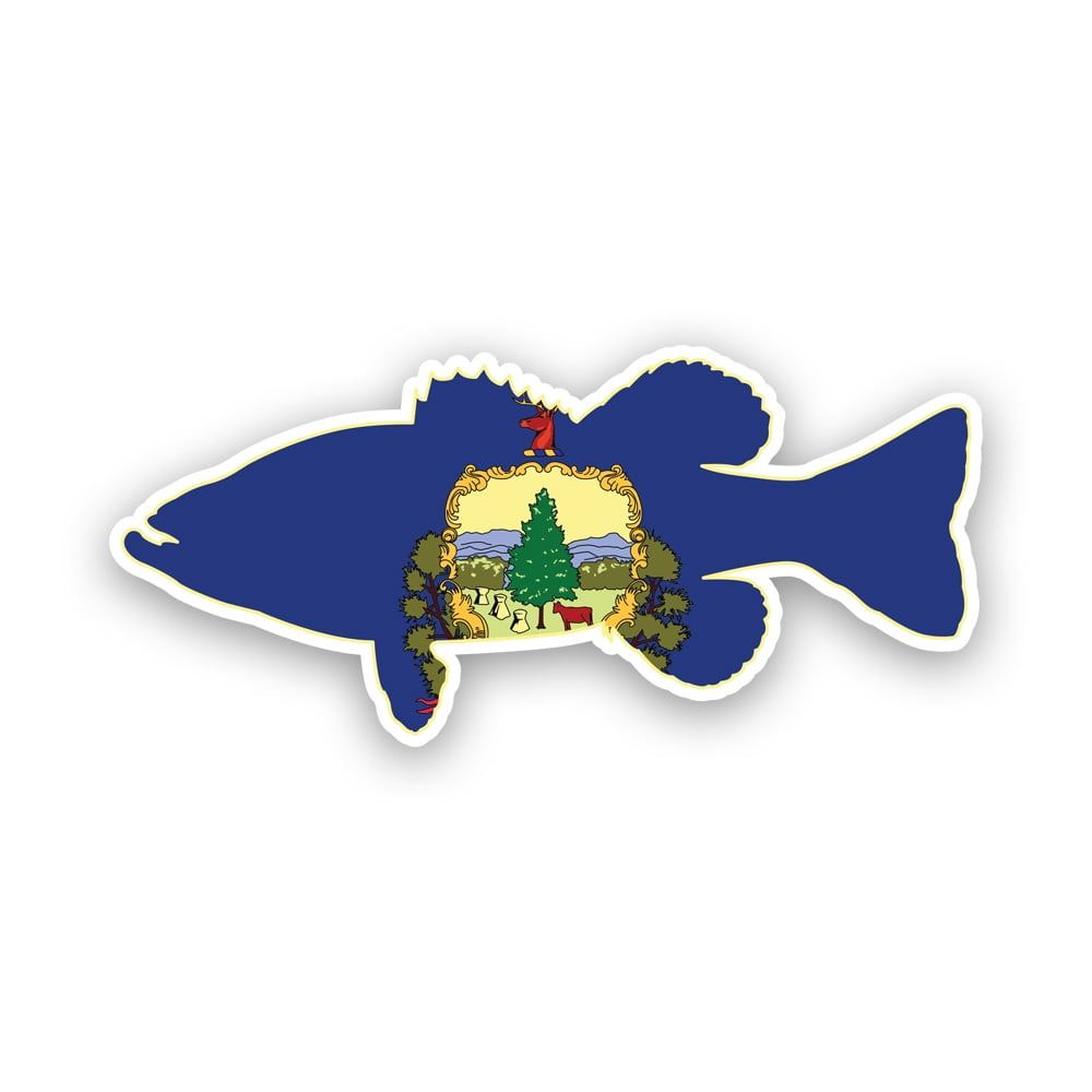 Vermont Bass Flag Sticker Decal - Self Adhesive Vinyl - Weatherproof ...