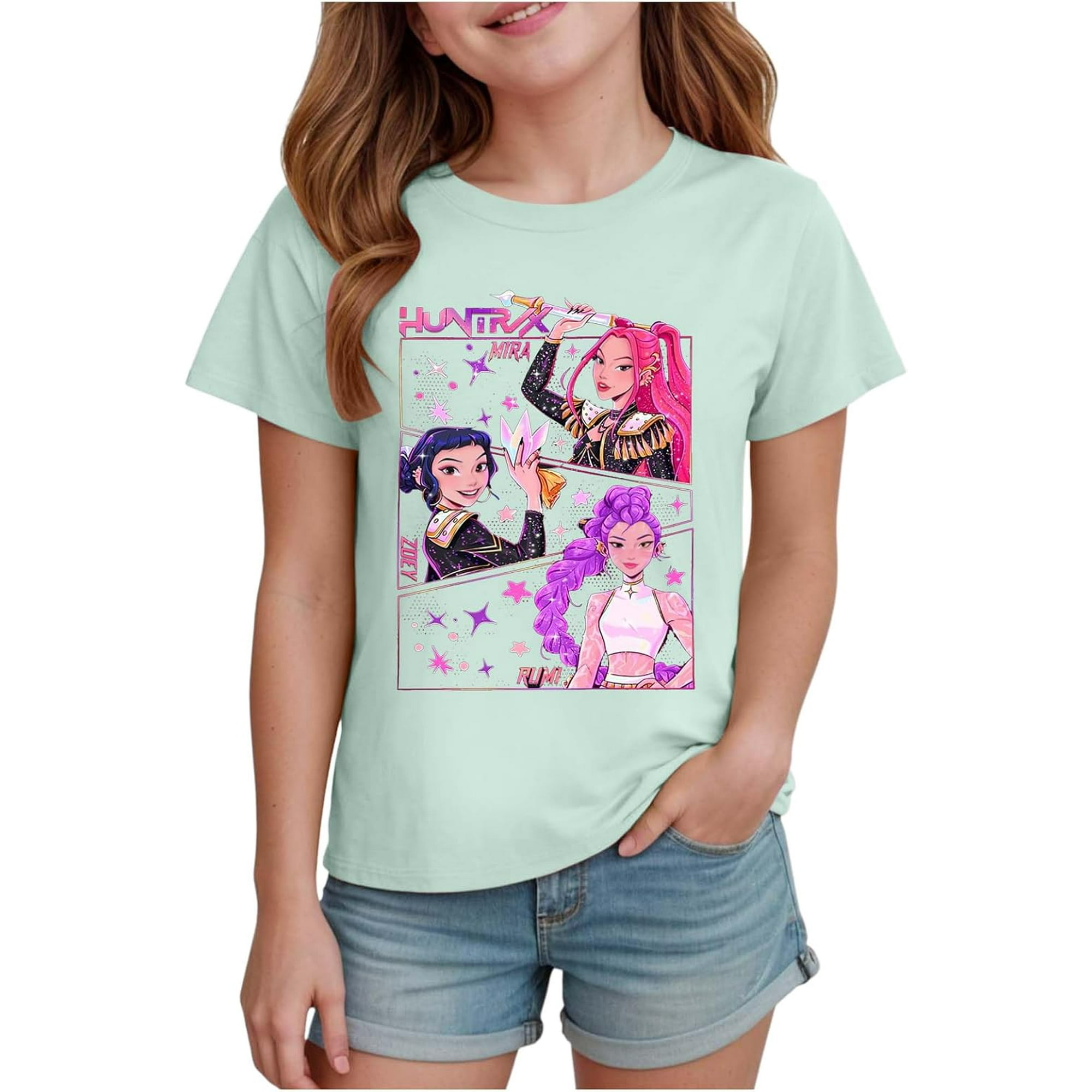 Click here for Boner K Pop Demon Shirt For Girls Cute Cartoon Gra... prices