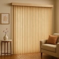 BrylaneHome Embossed Vertical Privacy Slat Blinds - 90" W 84" L, Light ...
