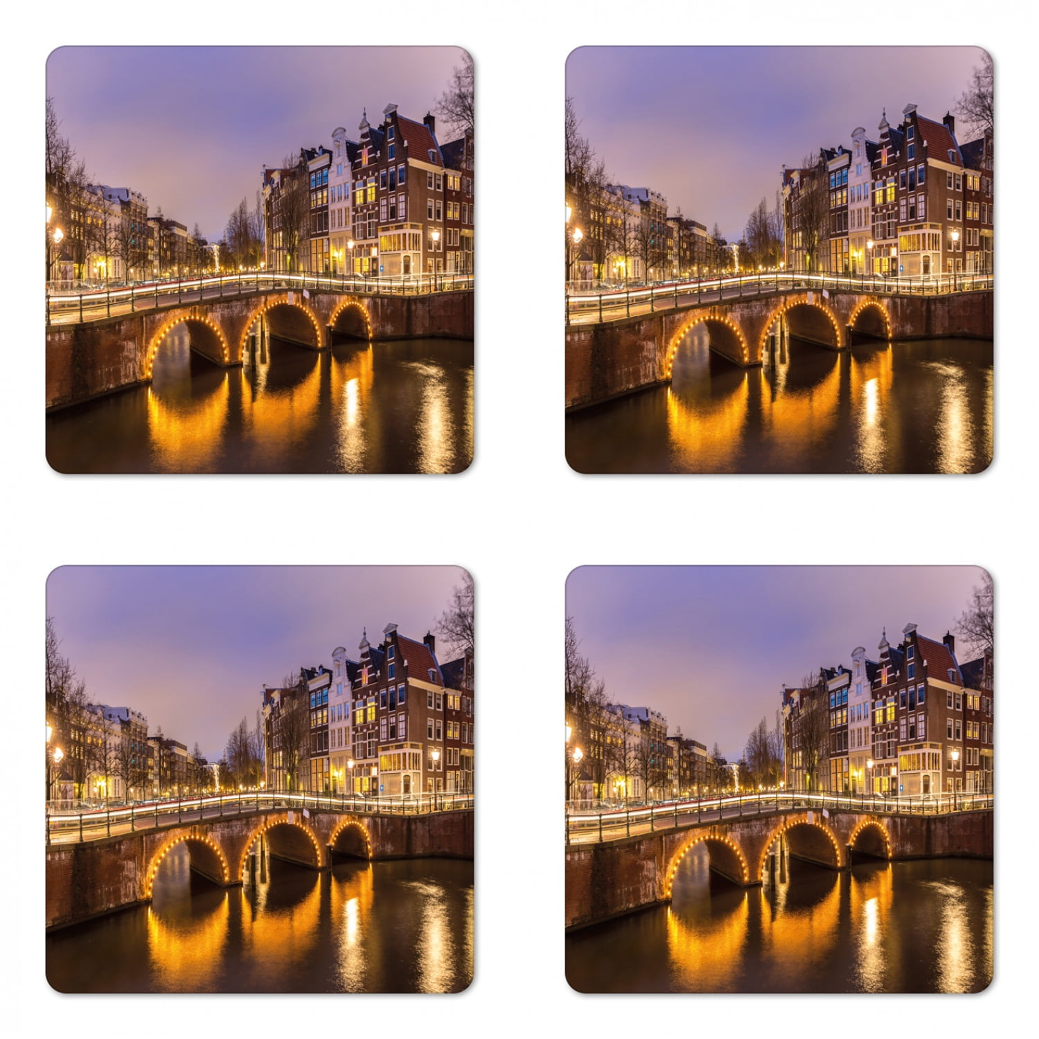 Landscape Coaster Set of 4, Old Historical Bridge in Netherlands ...