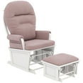 HOMCOM Nursery Glider Rocking Chair with Ottoman and Wood Base, Pink ...