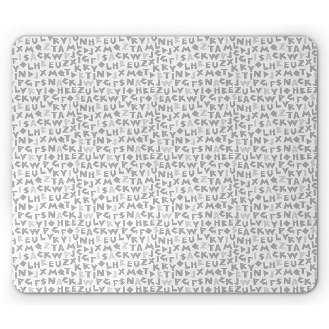 Alphabet Mouse Pad, Greyscale Geometric Letters Simplistic Preschool ...