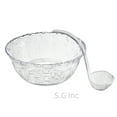 S.G Inc Punch Bowl with Ladle 2 Gallon Clear Plastic Embroidered Design ...