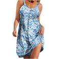 AOOCHASLIY Ladies' Holiday Dress Tie-dye Print Tank Dress, Vacation ...