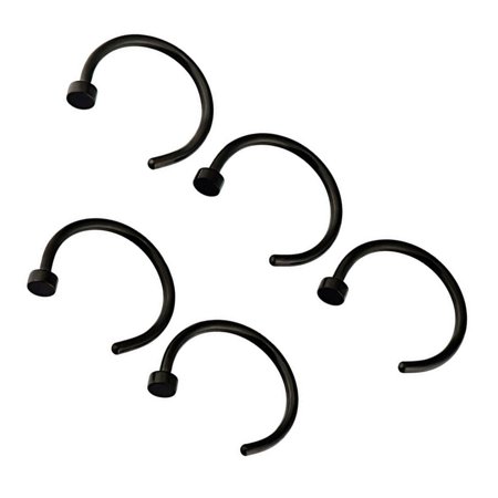 5pcs Unisex Simple Design Nose Ring Fake Nose Pin stainless steel nose ...