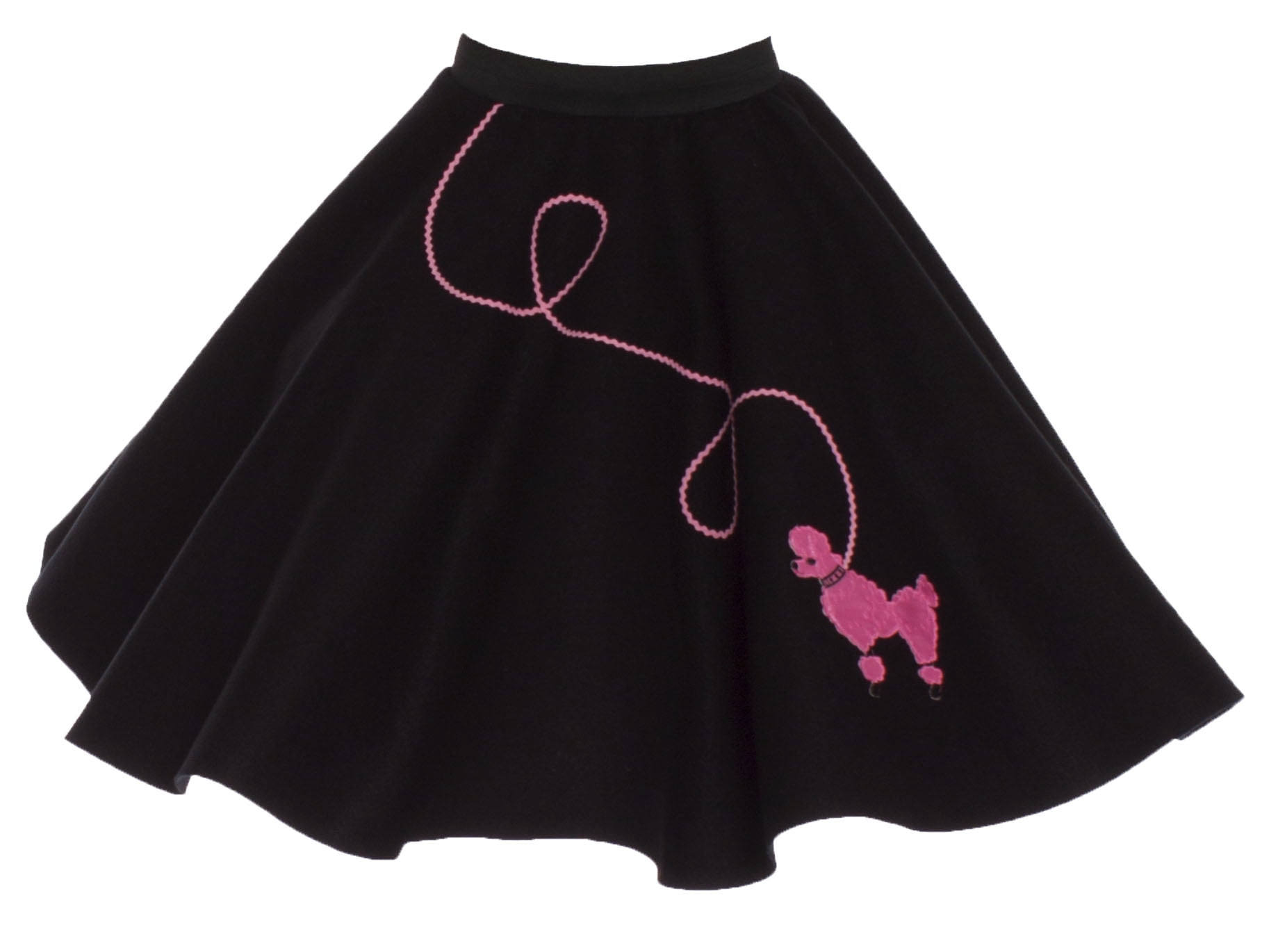 10-12 yrs Large Child - 50's Poodle Skirt - Black w/Pink Poodle ...
