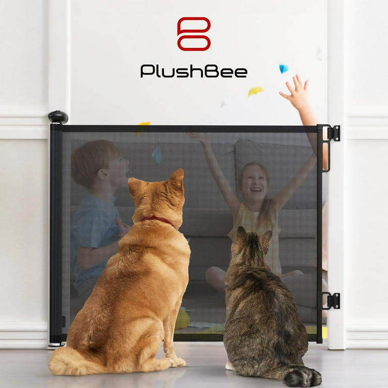 118 Extra Wide Retractable Baby Gate Extra Long Mesh Dog Gate with Travel Bag Secure Screw Mounts Safety Gates for Toddlers Pets Indoor Outdoor Gates for Decks Stairs Doorway Kitchen
