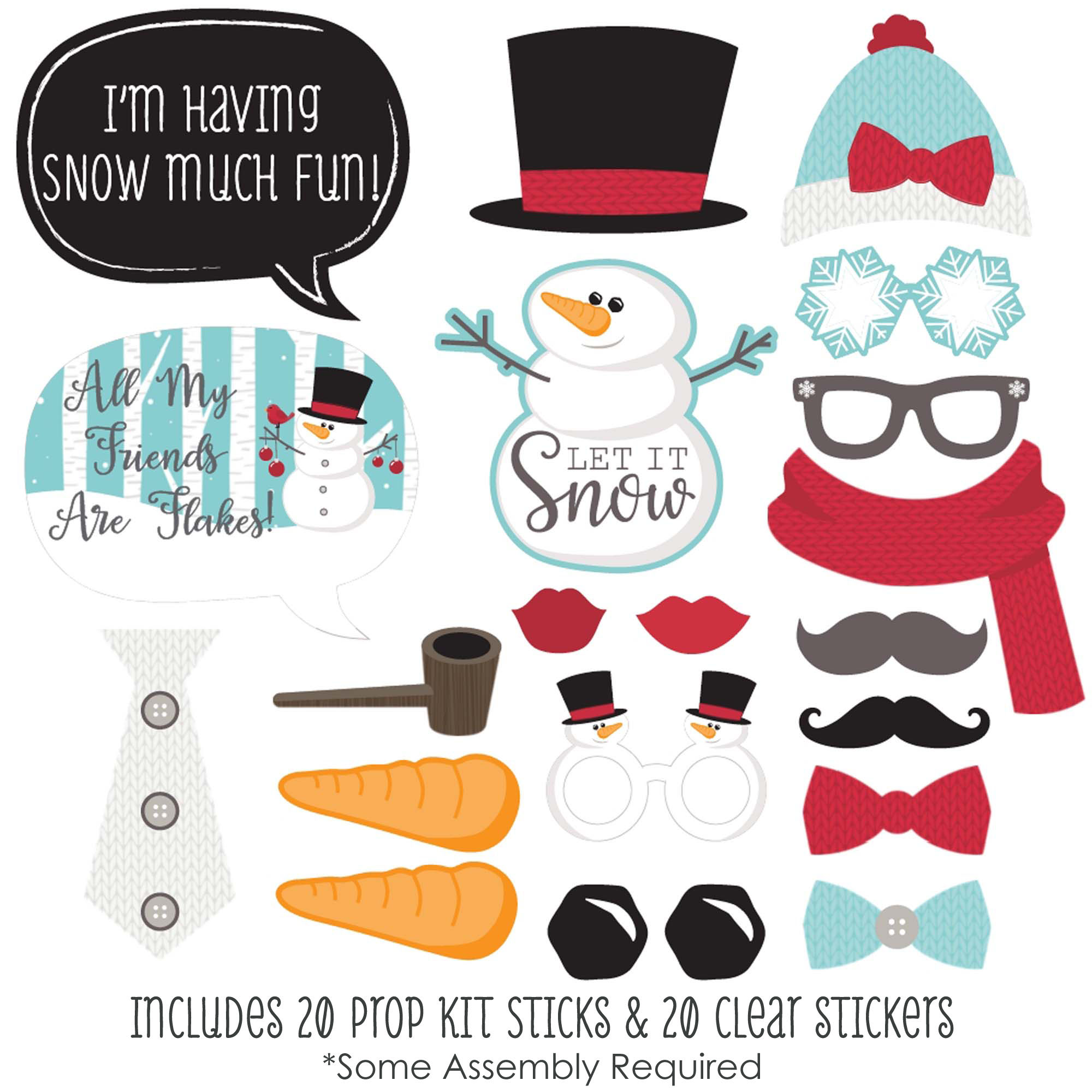 Snowman Photo Booth Props