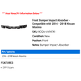 Front Bumper Impact Absorber - Compatible with 2016 - 2018 Nissan ...