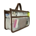 Small Clear Handbag Organizer Purse Insert , Brown Trim, Unisex ...