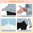 Blue Background Daisy Women UPF 50+ UV Shirts Long Sleeve with Thumb ...
