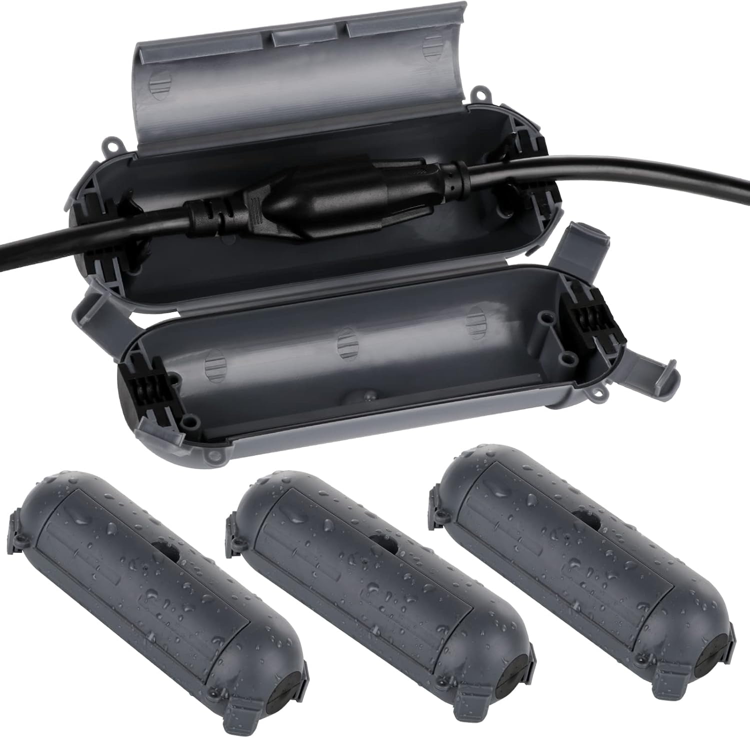 Restmo 4 Pack Mini IP44 Waterproof Outdoor Connection Box with Lockable ...