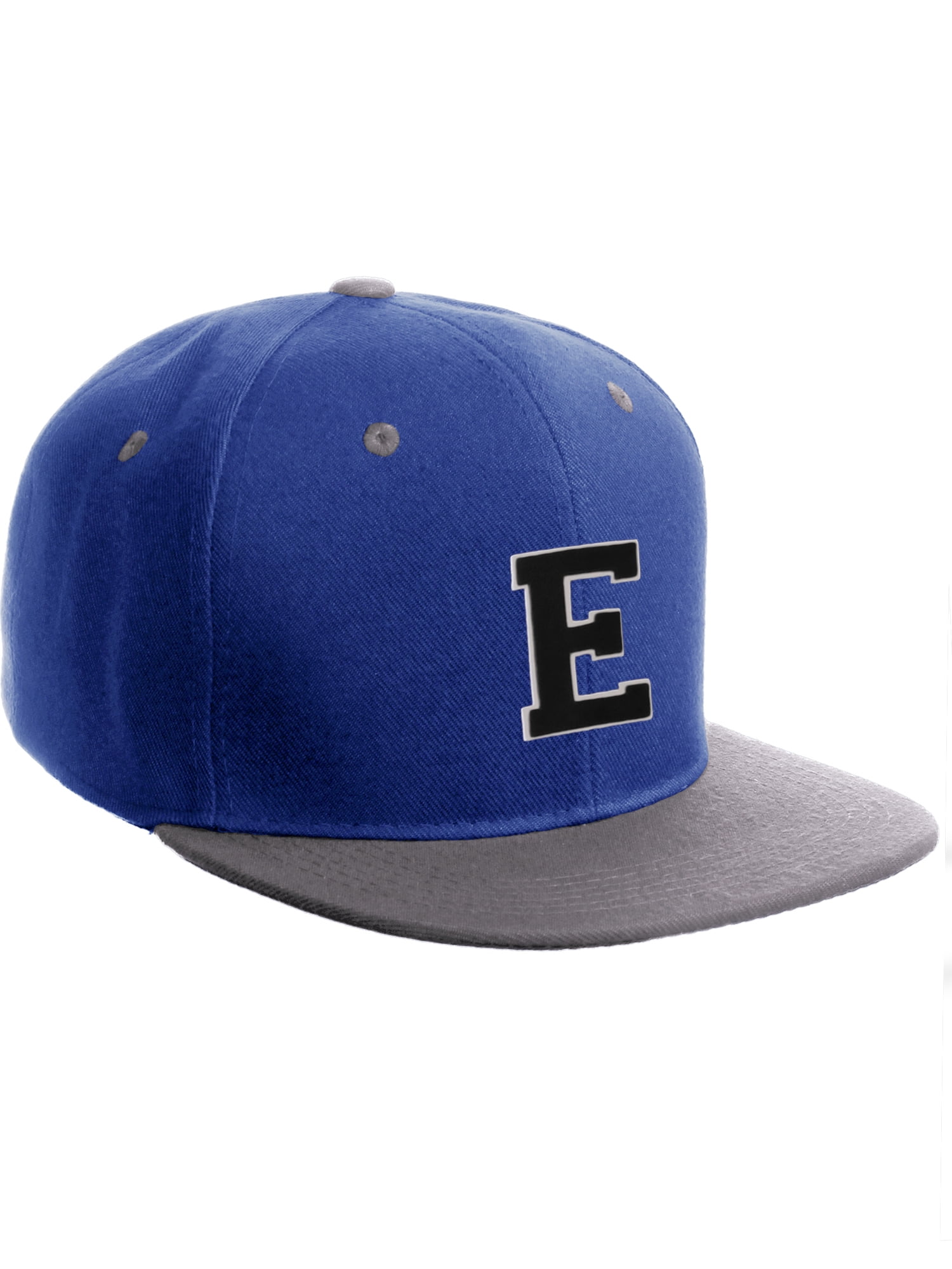 Classic Snapback Hat Custom A to Z Initial Letters, Royal Grey Cap Whte ...