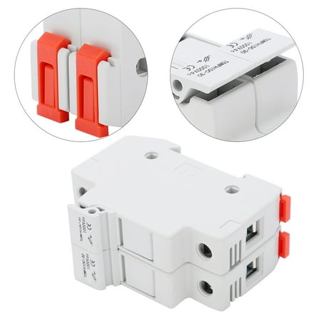 2 Pole Fuse Holder Base Fuse Holder Base 2 Pole DIN Rail Mount Power ...