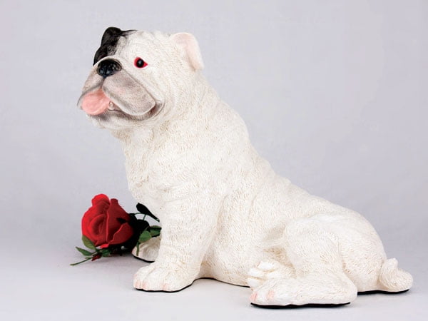 Bulldog White Cremation Pet Urn for a Dog Memorial in remembrance of ...