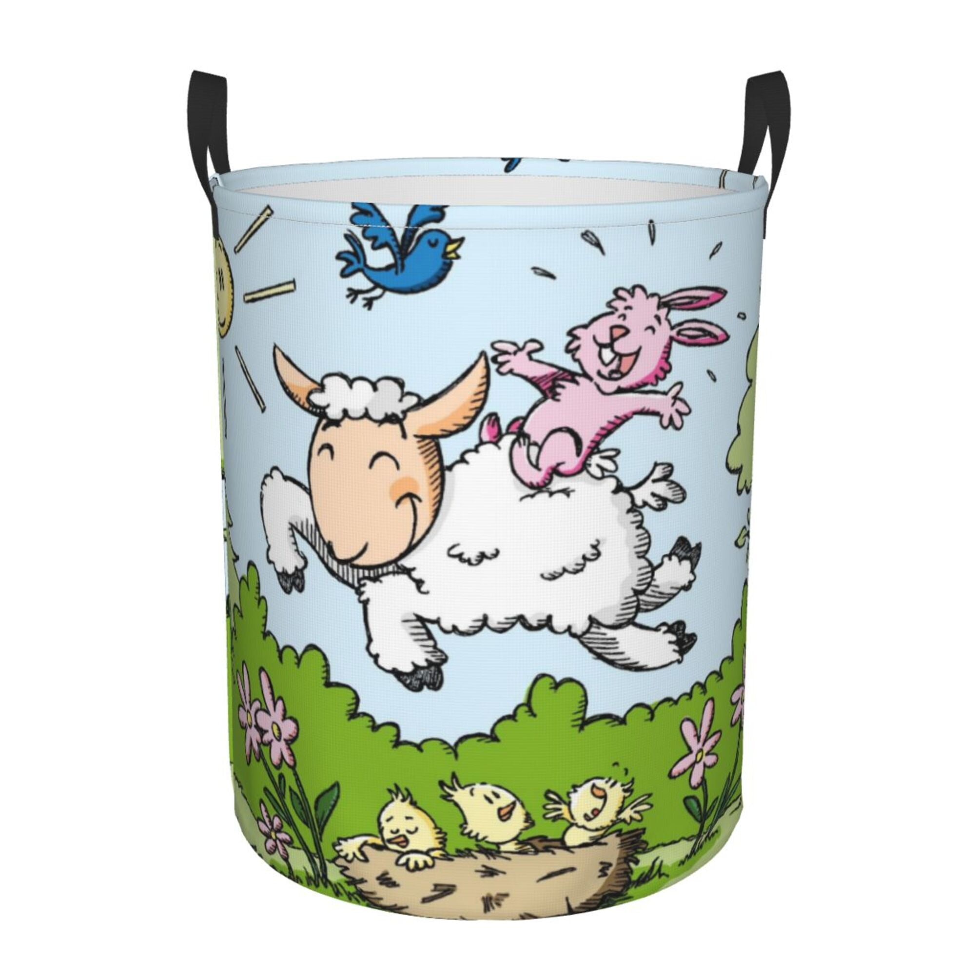 ZICANCN Laundry Basket Organizer, Spring Lamb Happy Outdoor Collapsible ...