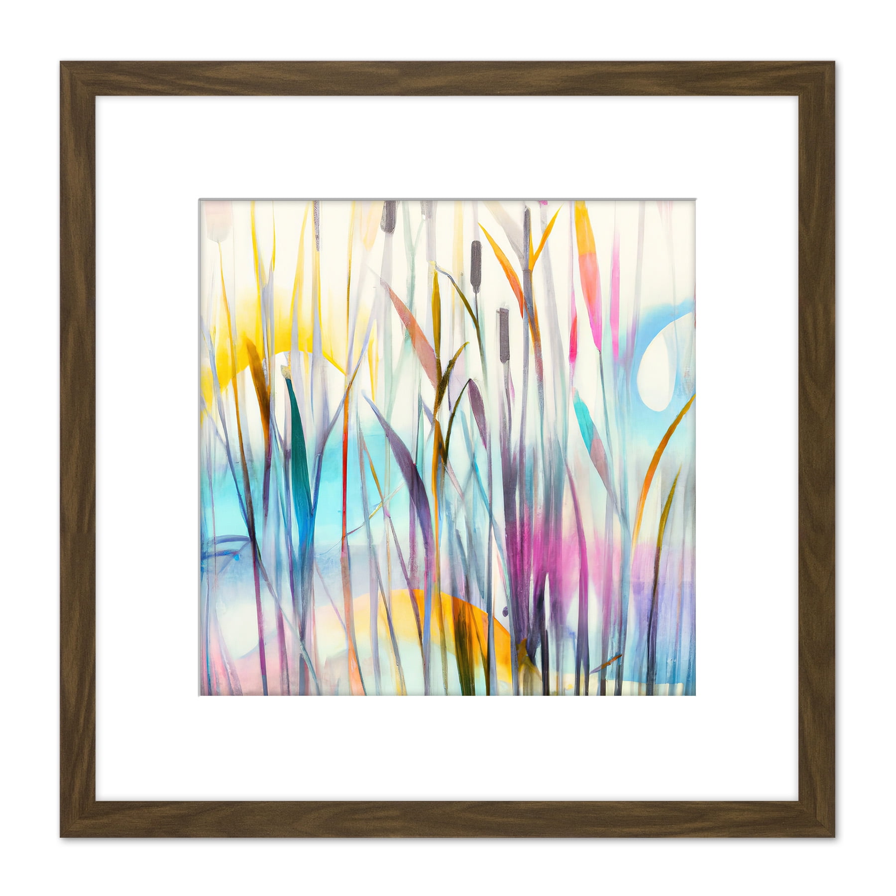 Water Reed Plant Swamp Canes Dreamy Colourful Modern Watercolour ...