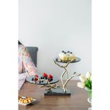 CC Home Furnishings Two-Tier Cake Stand - 17" - Gold and Black ...