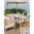 Dog Claws Bones Rectangle Outdoor Tablecloth with Umbrella Hole Cartoon ...