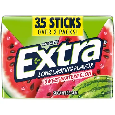 Extra Sweet Watermelon Back To School Sugar Free Chewing Gum - 35 Stick ...